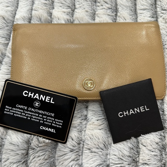 CHANEL | Bags | Vintage Chanel Long Wallet Beige | Poshmark
